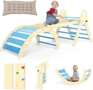 Test du triangle d'escalade Puecrof Montessori 7 en 1 pour tout-petits